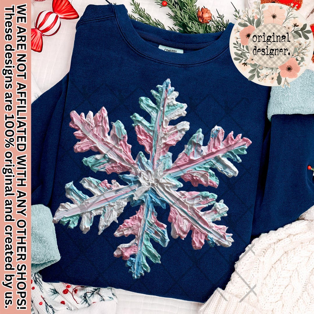 Hand-painted Pastel Snowflake Design | Digital Download | PNG File ...