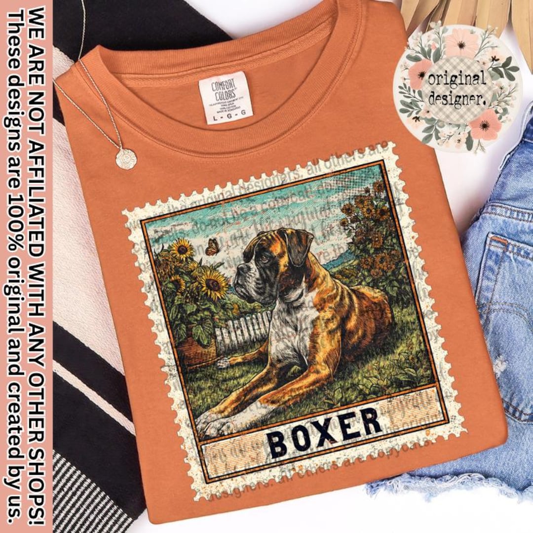 Boxer Stamp Design | Digital Download | PNG File | Dog Breeds ...