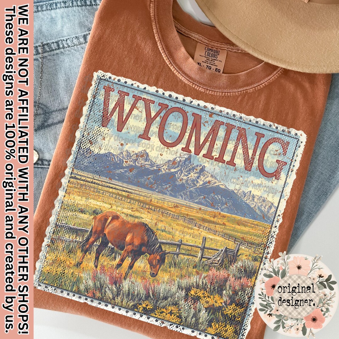 Wyoming Stamp State Design | Digital Download | PNG File | Distressed ...