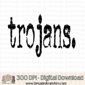 Trojans Typography Mascot Design | Digital Download | PNG File ...
