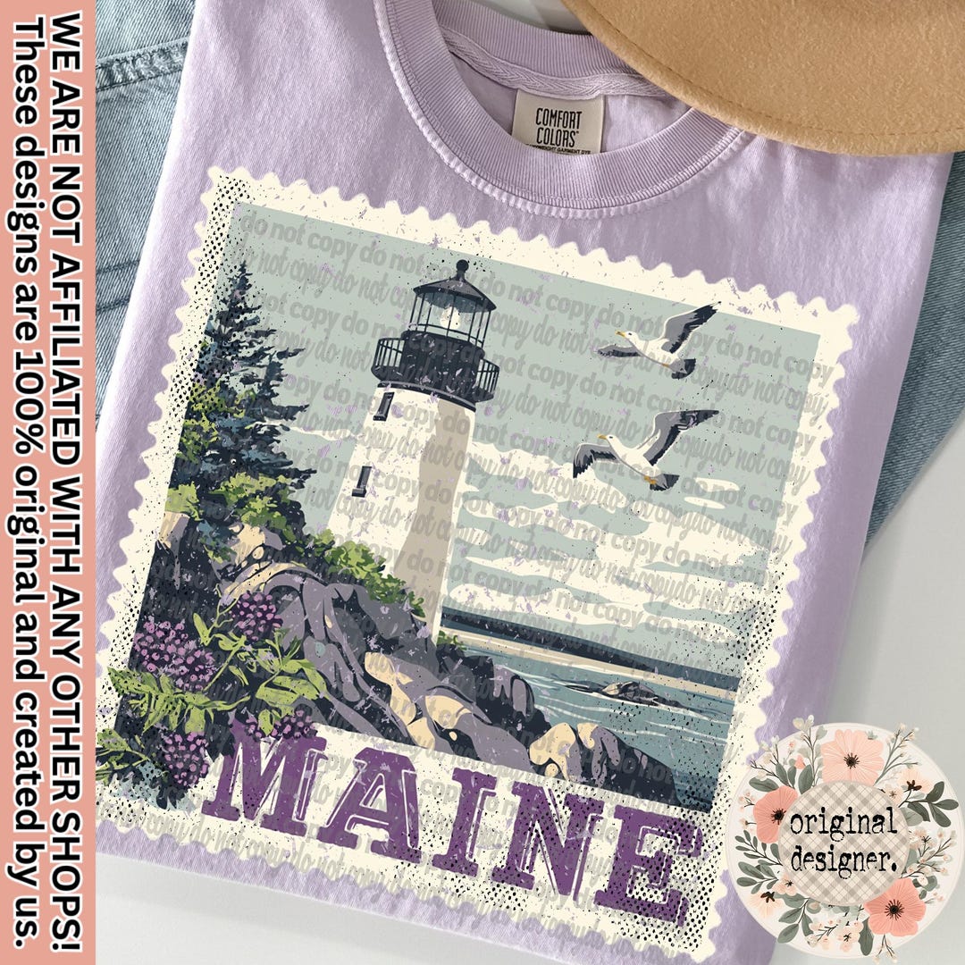 Maine Stamp State Design | Digital Download | PNG File | Sublimation ...