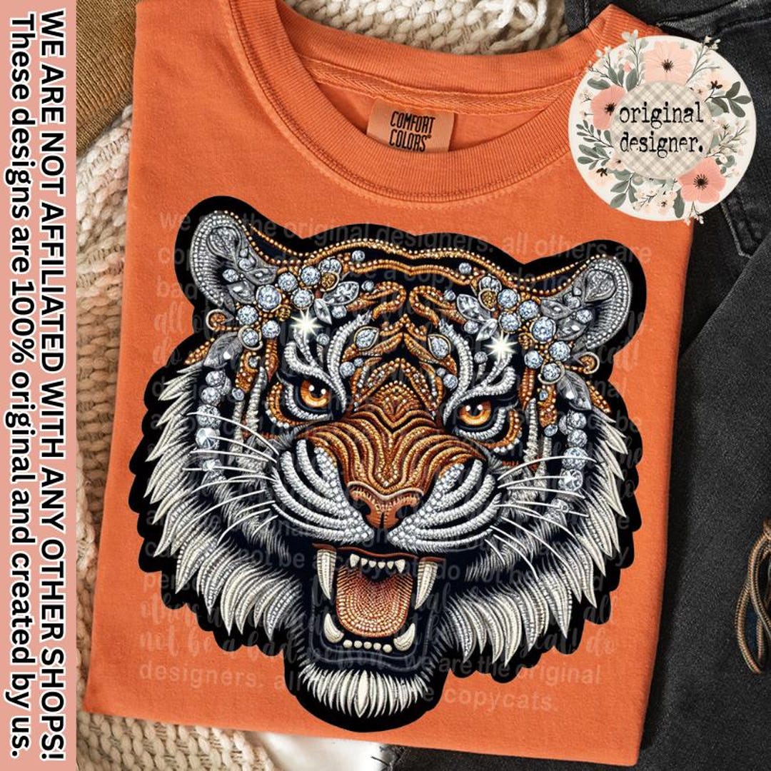 Sparkly Fierce Tiger Design | Digital Download | PNG File | Mascot ...