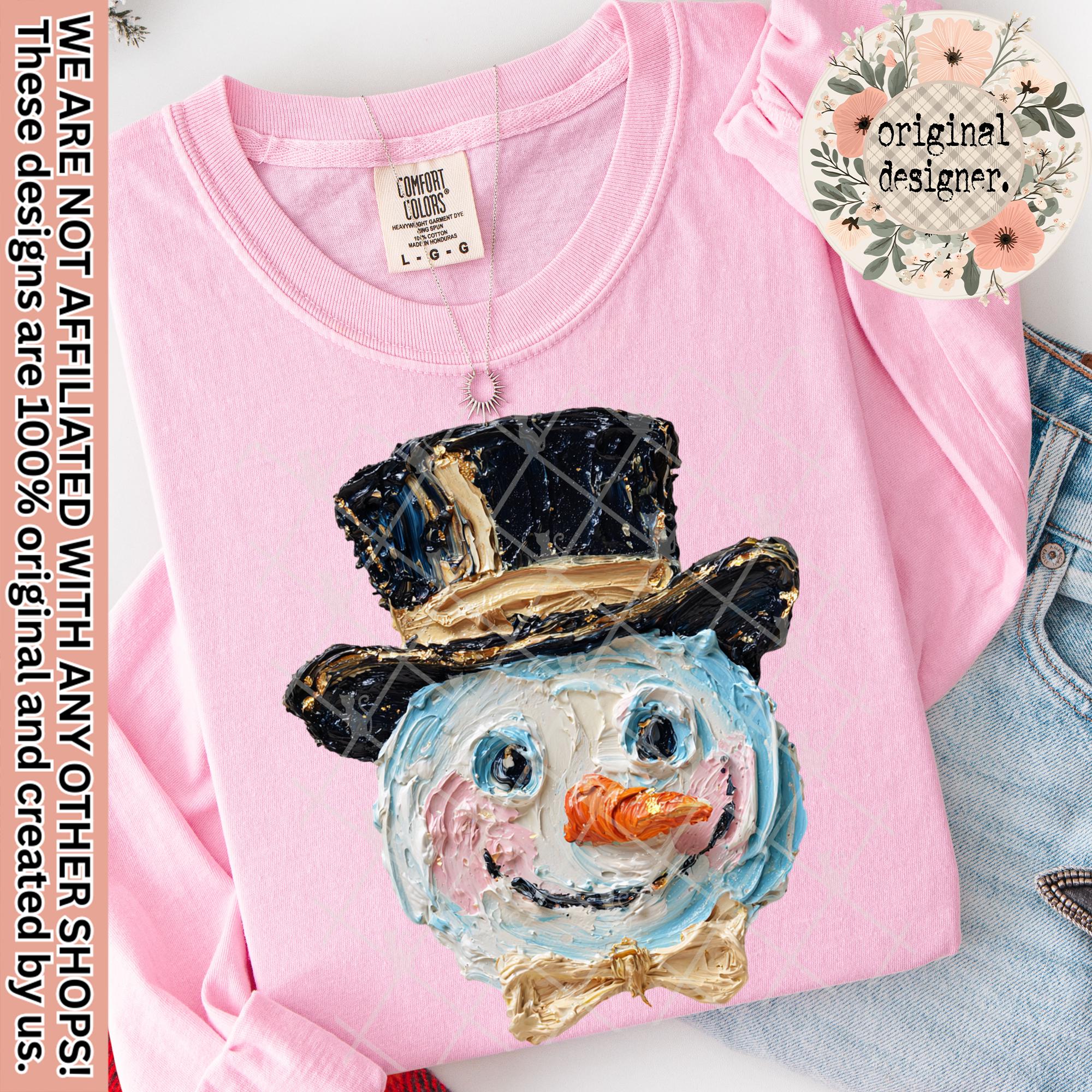 Hand-painted Snowman Design | Digital Download | PNG File | Christmas ...