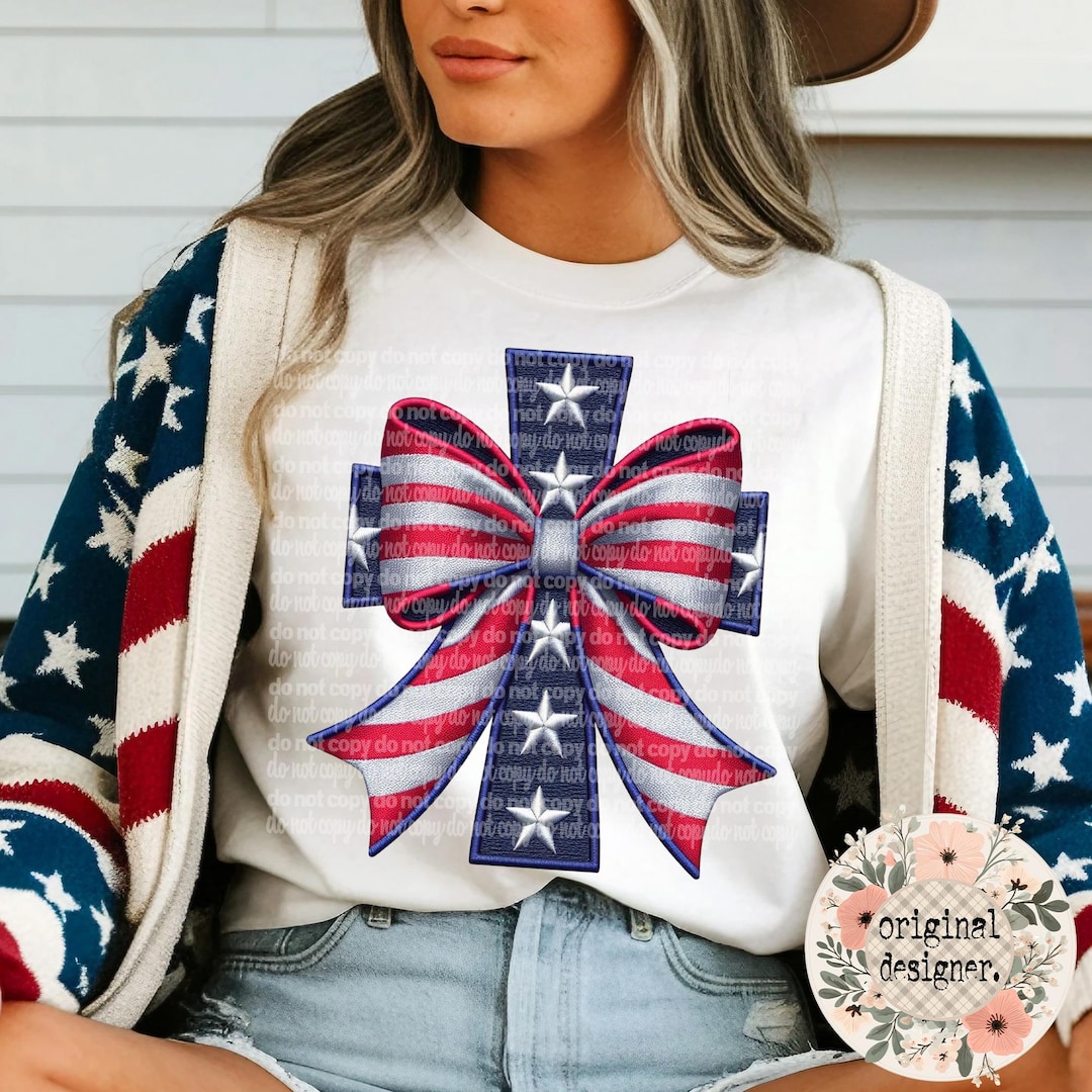 Patriotic Cross Coquette Bow Design | Digital Download | PNG File ...
