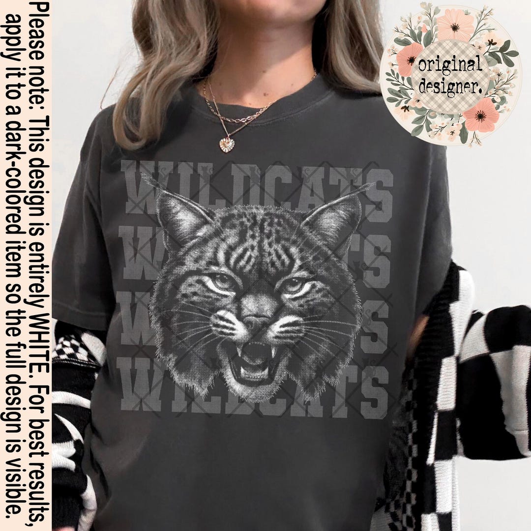 Wildcats Mascot Retro Halftone Digital Download Design| PNG File ...