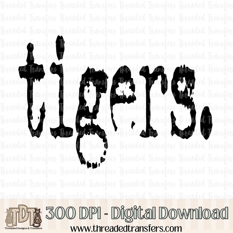 Tigers Typography Mascot Design | Digital Download | PNG File ...