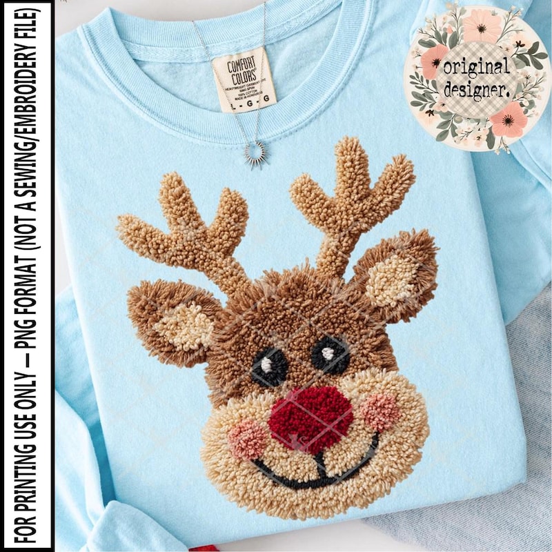 Red Reindeer Nose Patch - Etsy