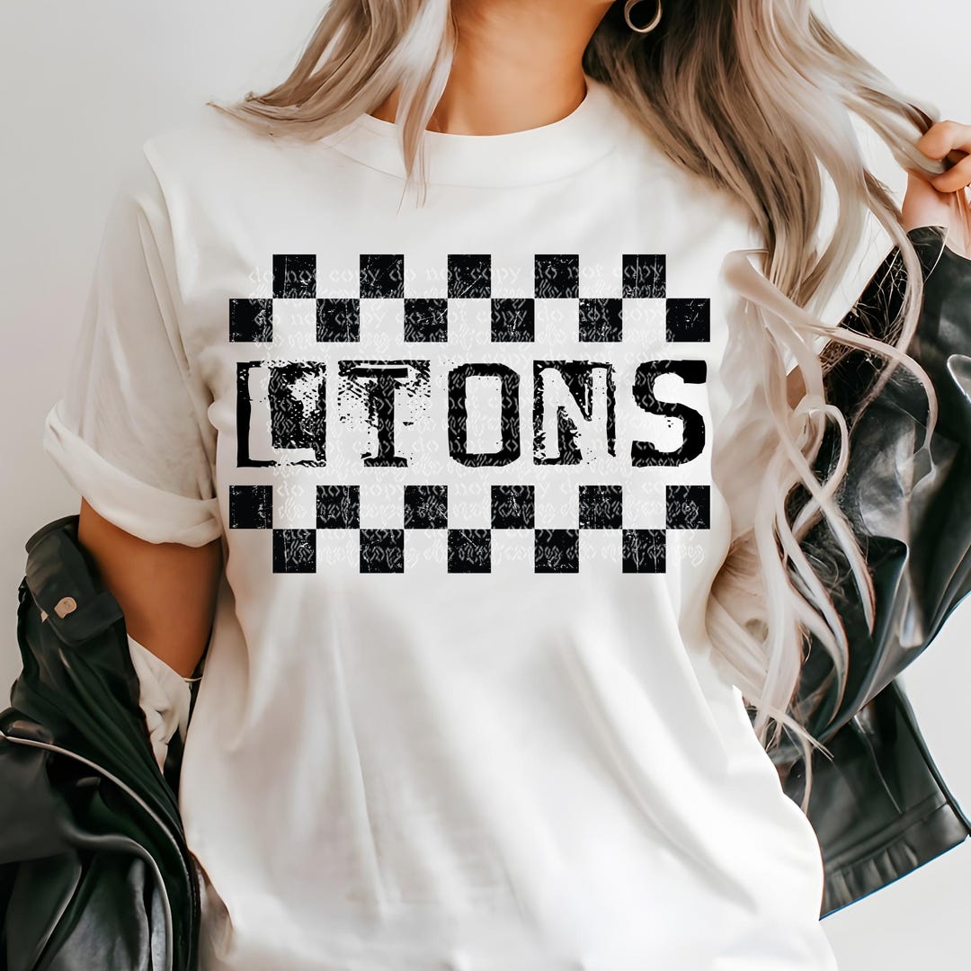 Lions Retro Checker Mascot Design | Digital Download | PNG File ...