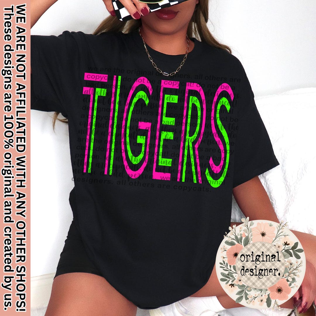 Vibrant Tigers Mascot Typography Design | Digital Download | PNG File ...