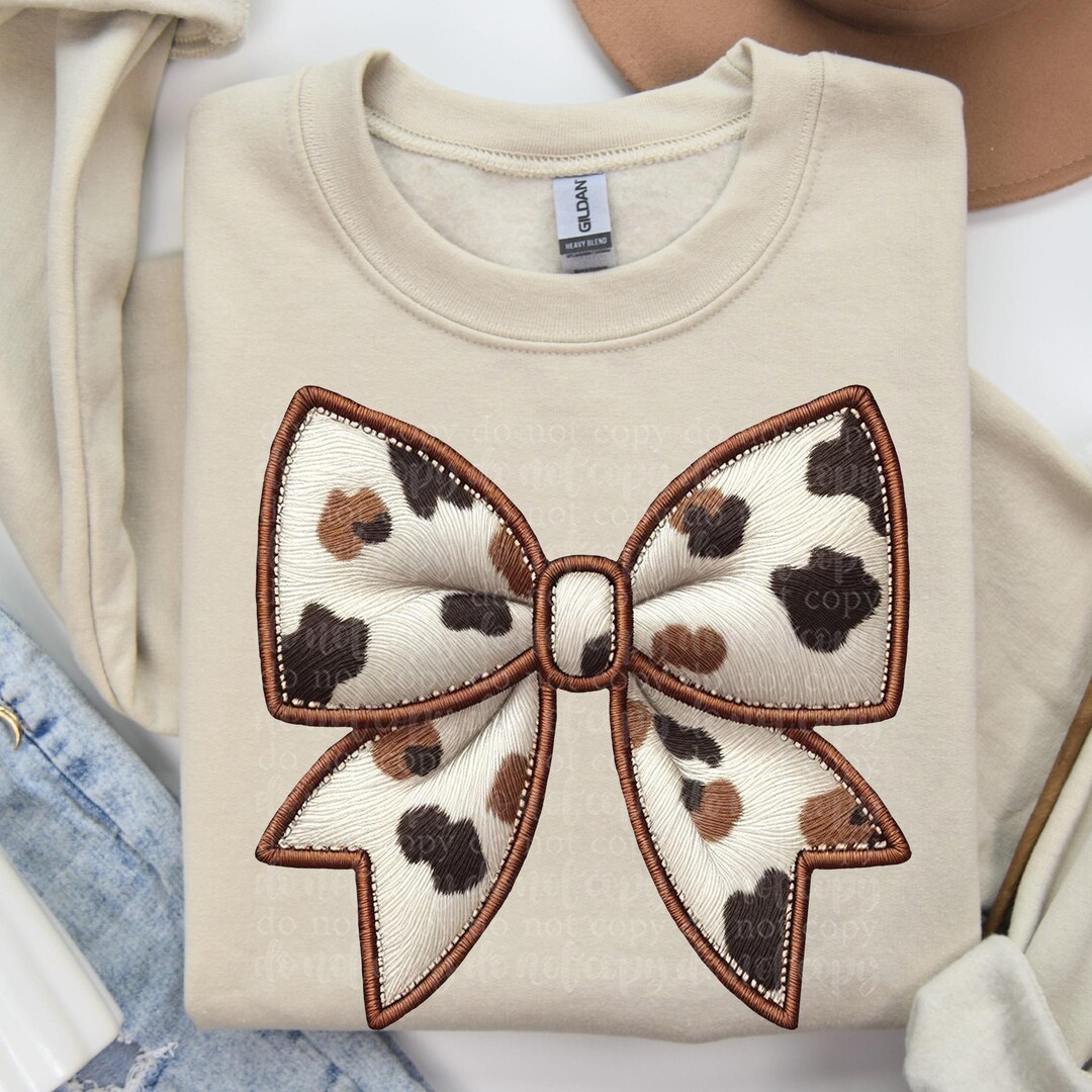 Cow Print Coquette Bow Design | Digital Download | PNG File | Fall ...