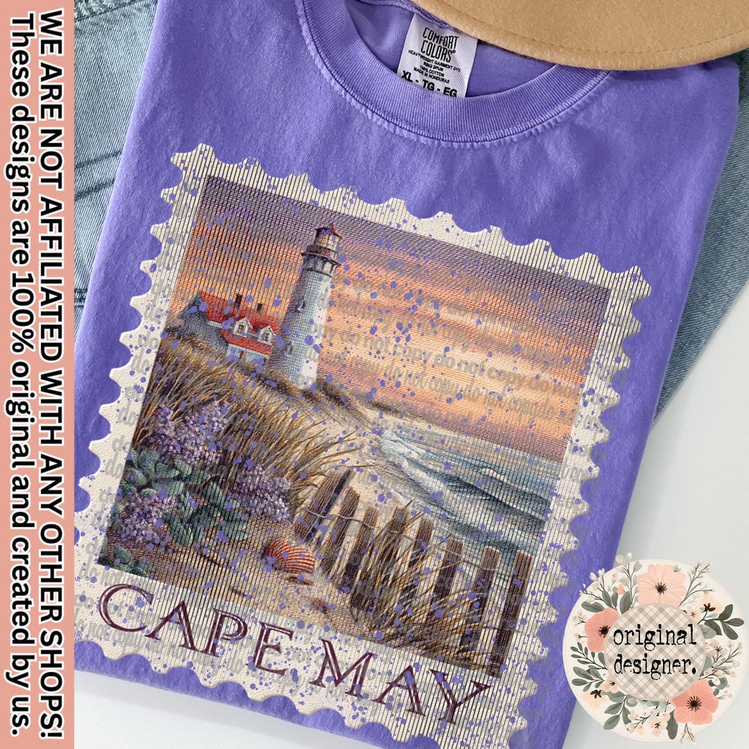 Cape May Stamp Design | Digital Download | PNG File | Distressed ...