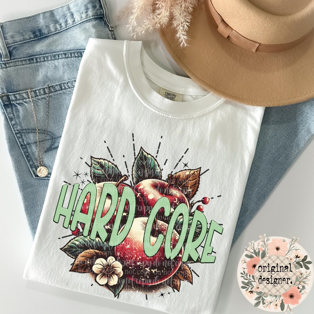 Hard Core Apples Retro Design | Digital Download | PNG File | Vintage ...