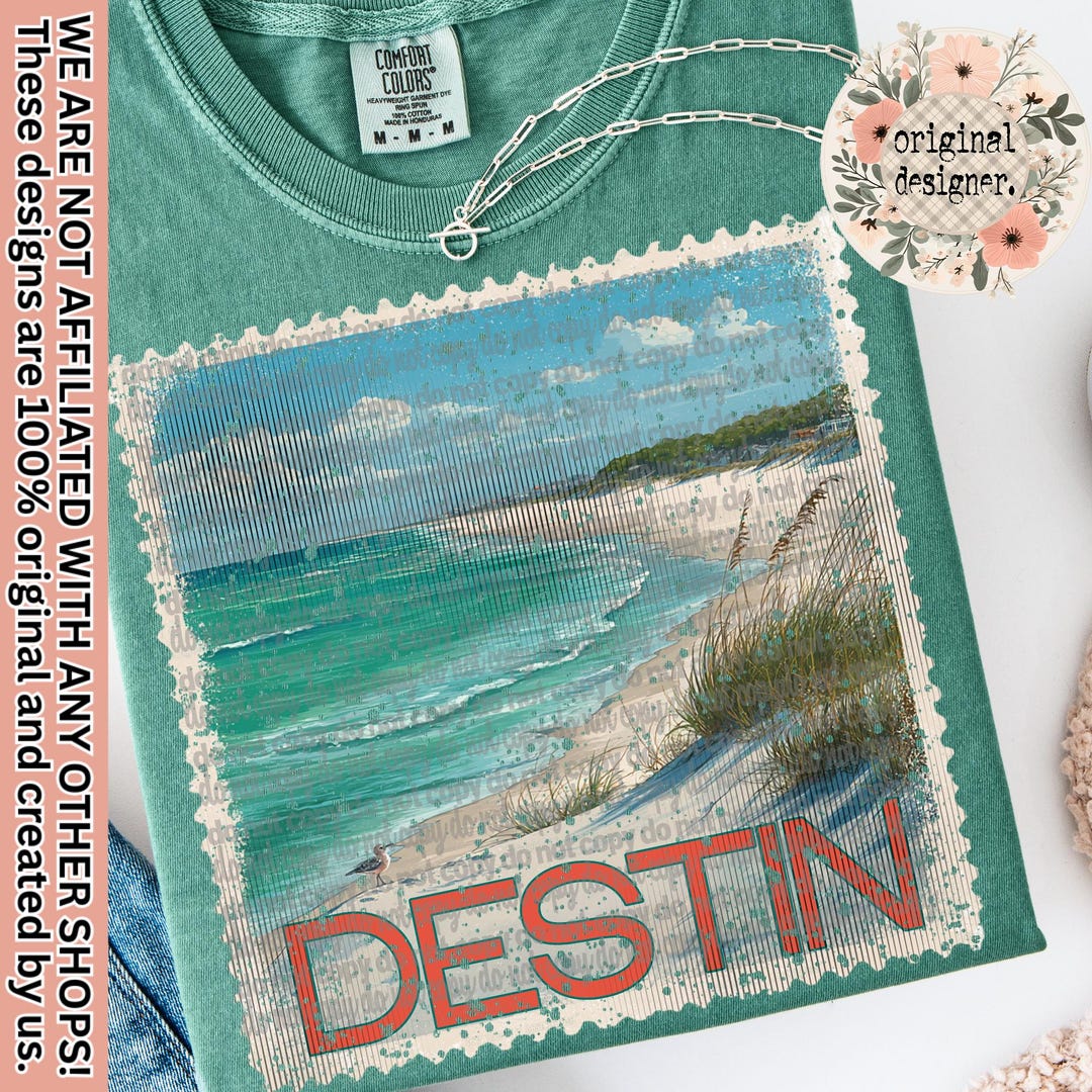 Destin Beach Stamp Design | Digital Download | PNG File | Distressed ...