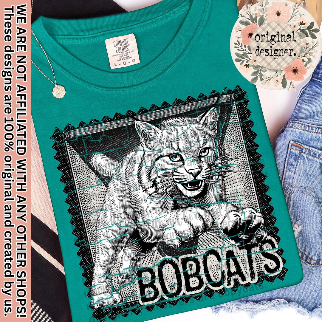 Bobcats Mascot Stamp Design | Digital Download | PNG File | Sublimation ...