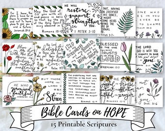 15 Encouraging Bible Verses Digital Download Printable Notecards ...