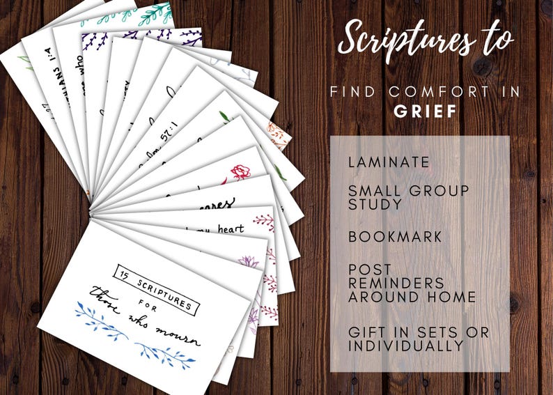 15 Grief & Comfort Verses | Digital Download Printable Notecards ...