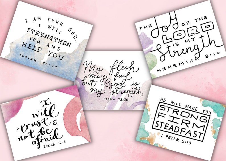 15 Strength in Weakness Verses | Digital Download Printable Notecards ...
