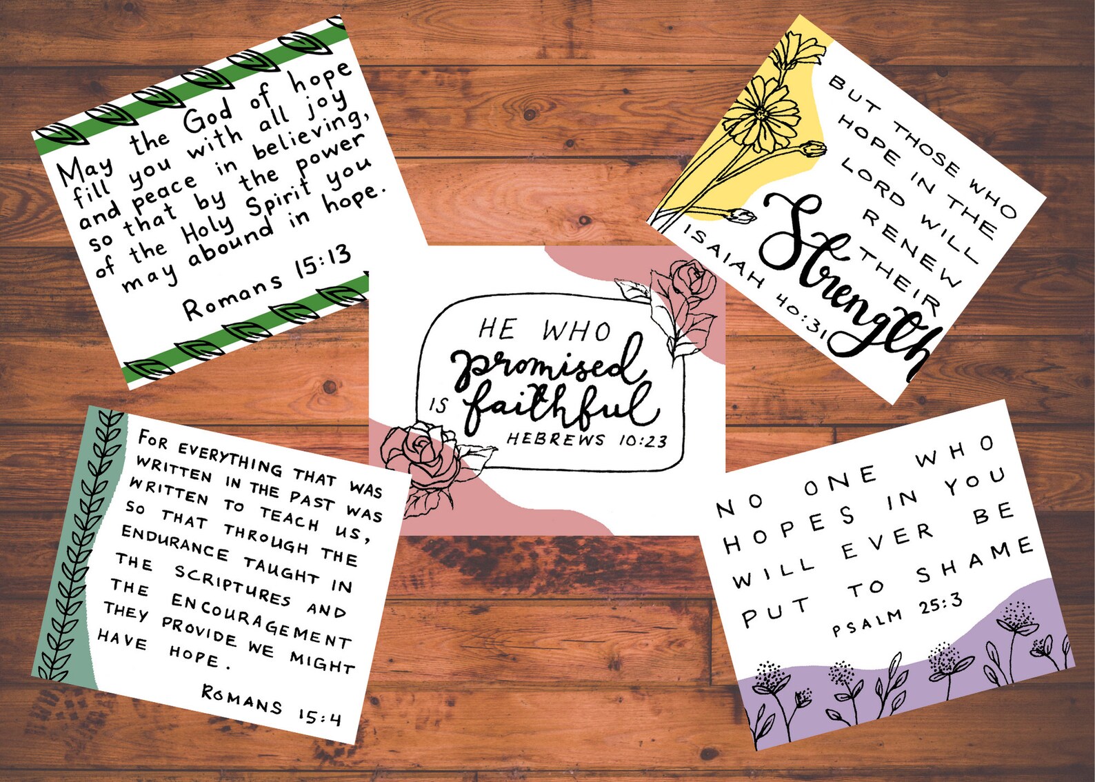 15 Hopeful Bible Verses | Printable Notecards | Scripture Memorization ...