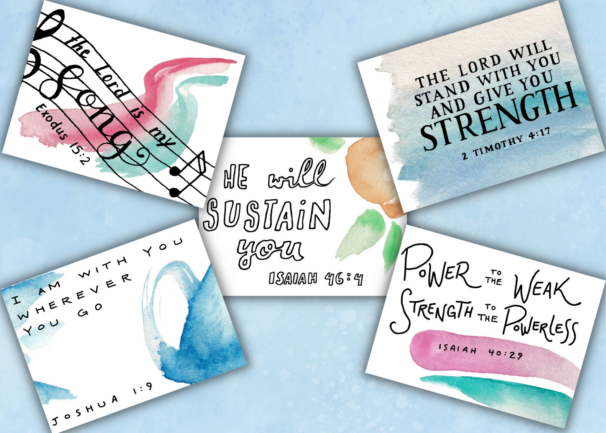 15 Strength in Weakness Verses | Digital Download Printable Notecards ...
