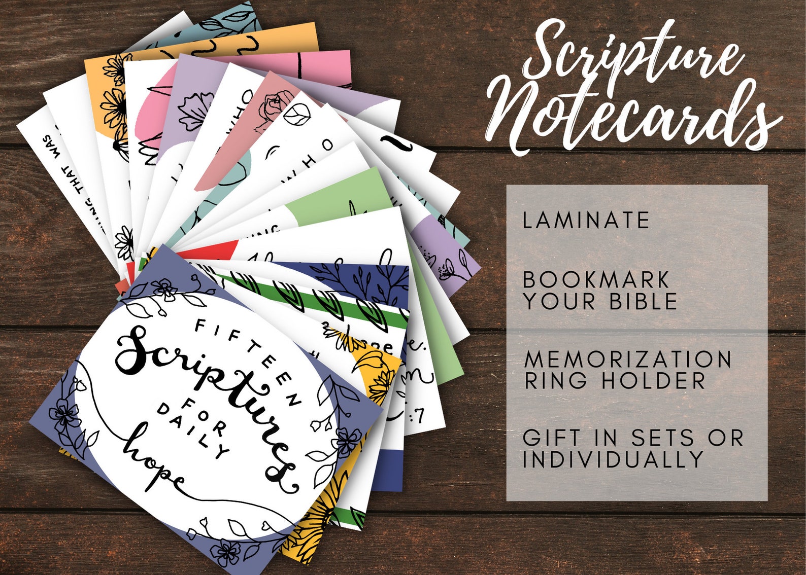 15 Hopeful Bible Verses Printable Notecards Scripture Memorization ...