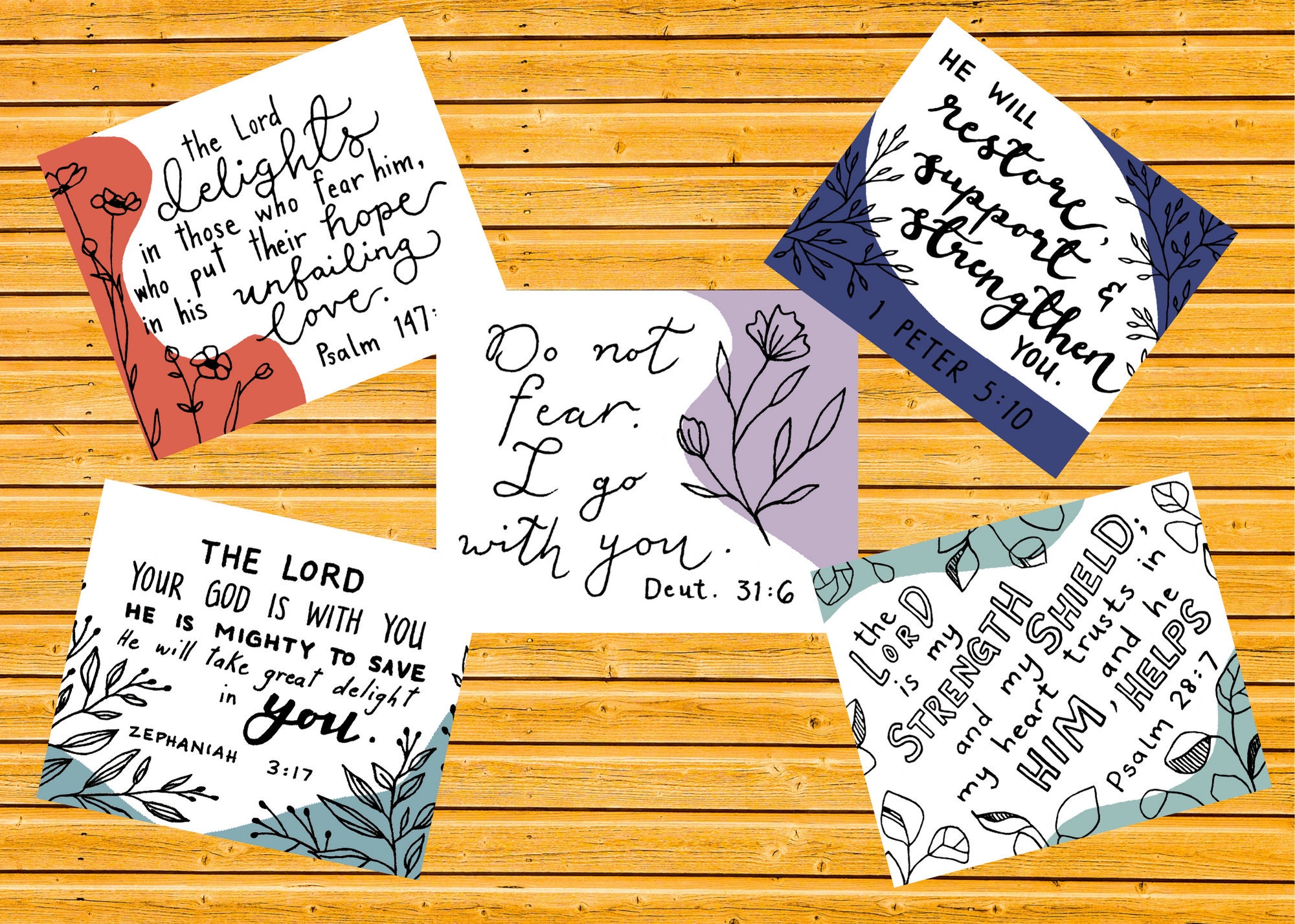 15 Hopeful Bible Verses Printable Notecards Scripture Memorization ...