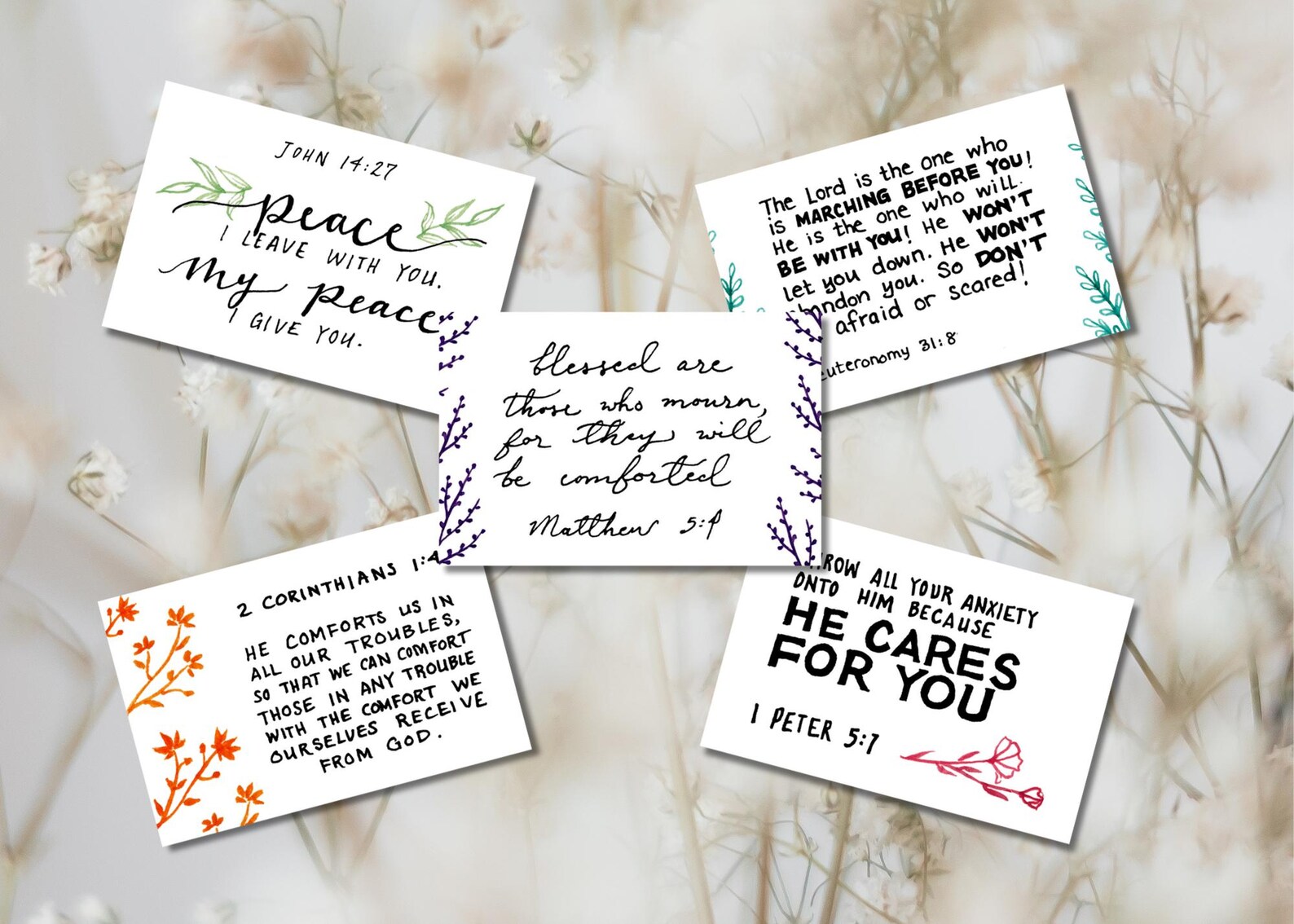 15 Grief & Comfort Verses | Digital Download Printable Notecards ...