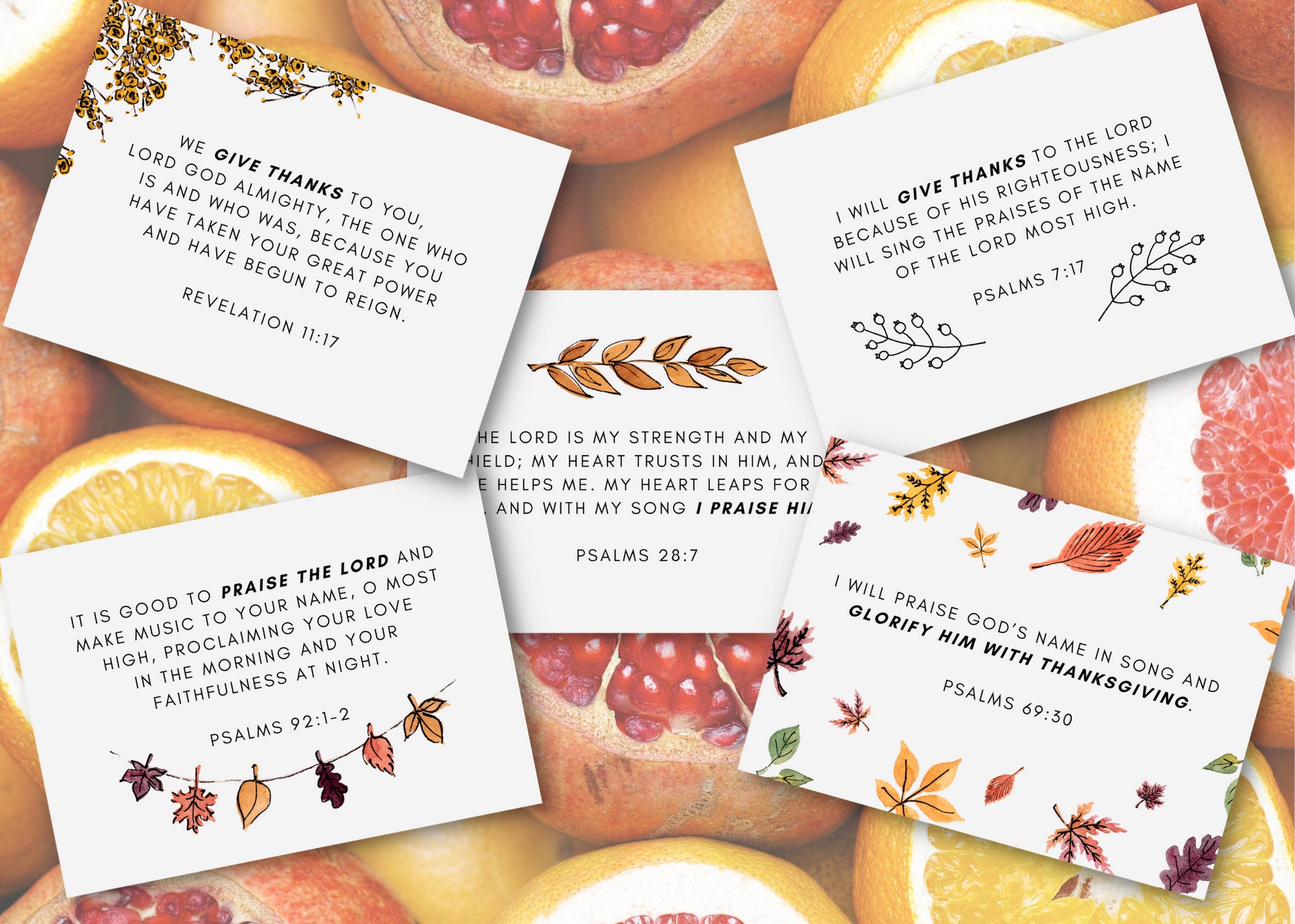15 Thanksgiving Bible Verses | Printable Notecards | Scripture ...