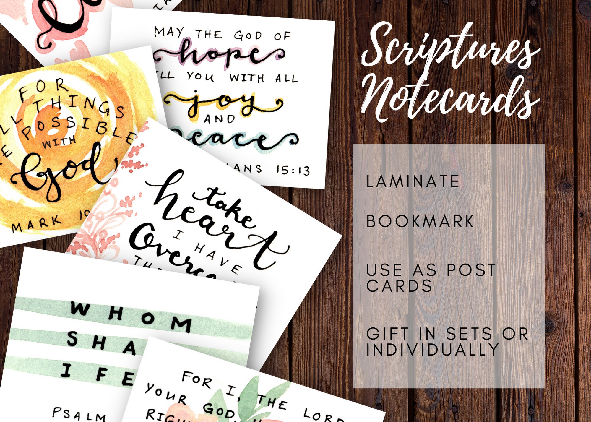 4x6 Postcards | 15 Encouraging Bible Notecards | Digital Download ...