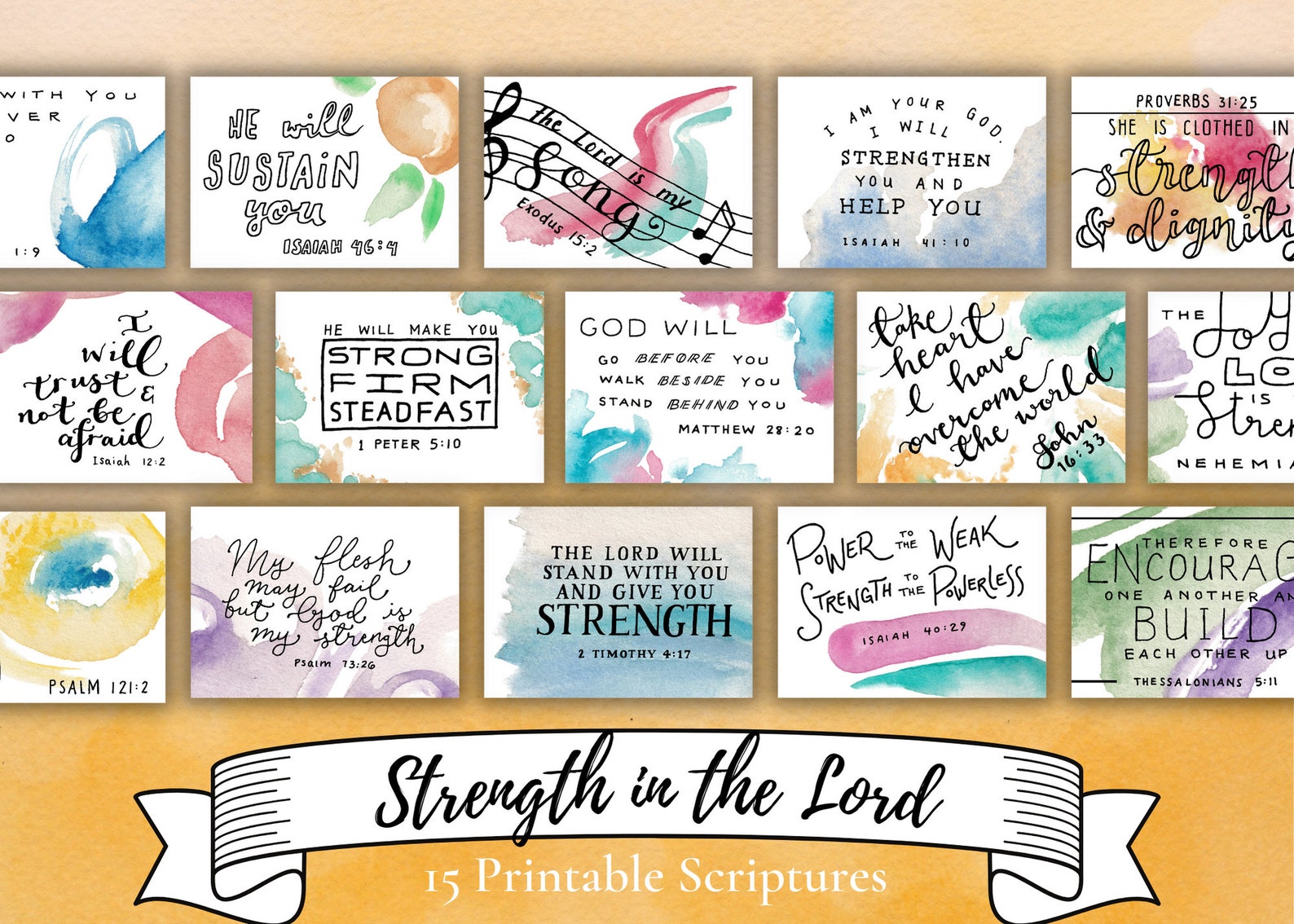 15 Strength in Weakness Verses | Digital Download Printable Notecards ...