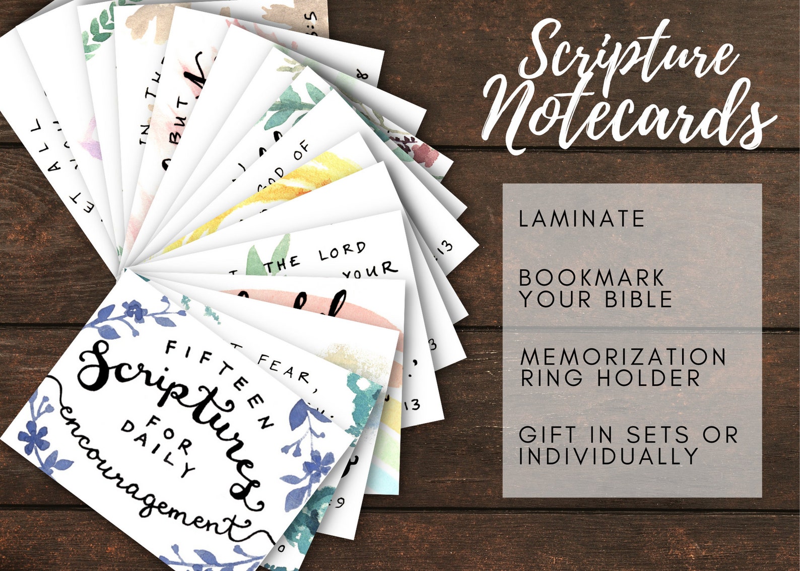 15 Encouraging Bible Verses Digital Download Printable Notecards ...