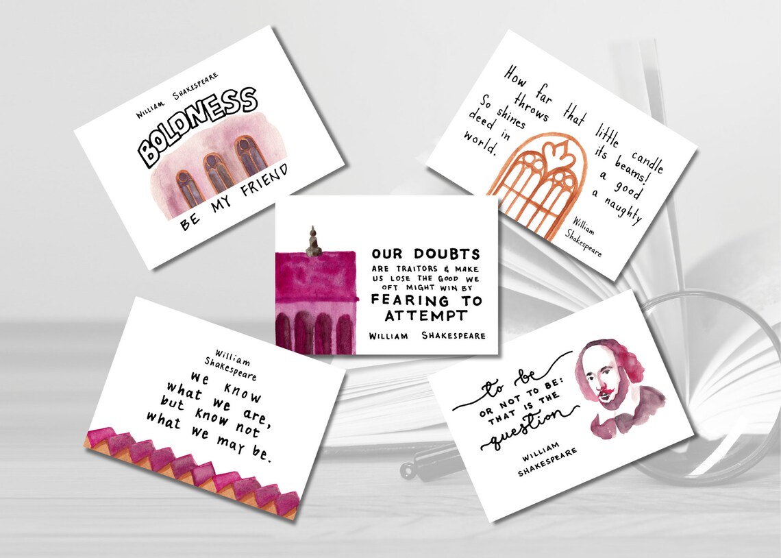 15 Shakespeare Quotes | Printable Notecards | Iconic & Inspirational ...