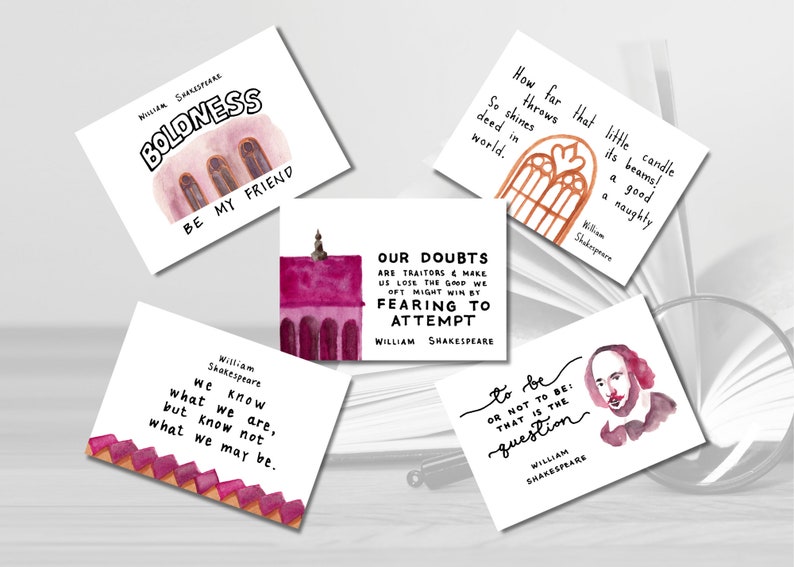 15 Shakespeare Quotes | Printable Notecards | Iconic & Inspirational ...
