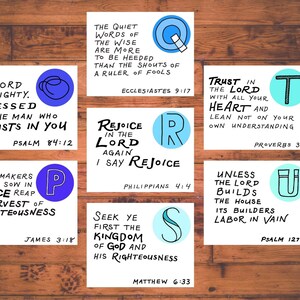 ABC Bible Verses | Rainbow Printable Notecards | Scripture Memorization ...