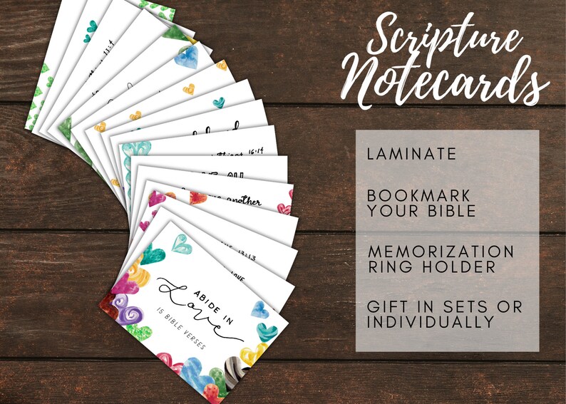 15 Bible Verses on Love Digital Download Printable Notecards Scripture ...