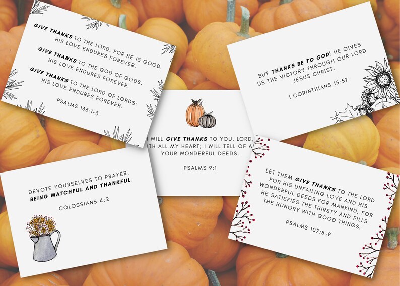 15 Thanksgiving Bible Verses | Printable Notecards | Scripture ...