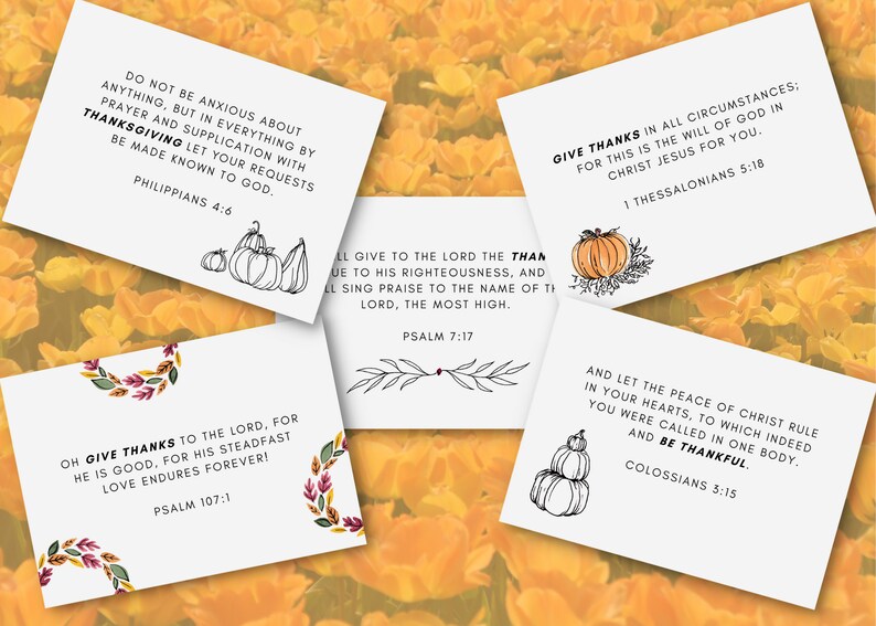 15 Thanksgiving Bible Verses | Printable Notecards | Scripture ...