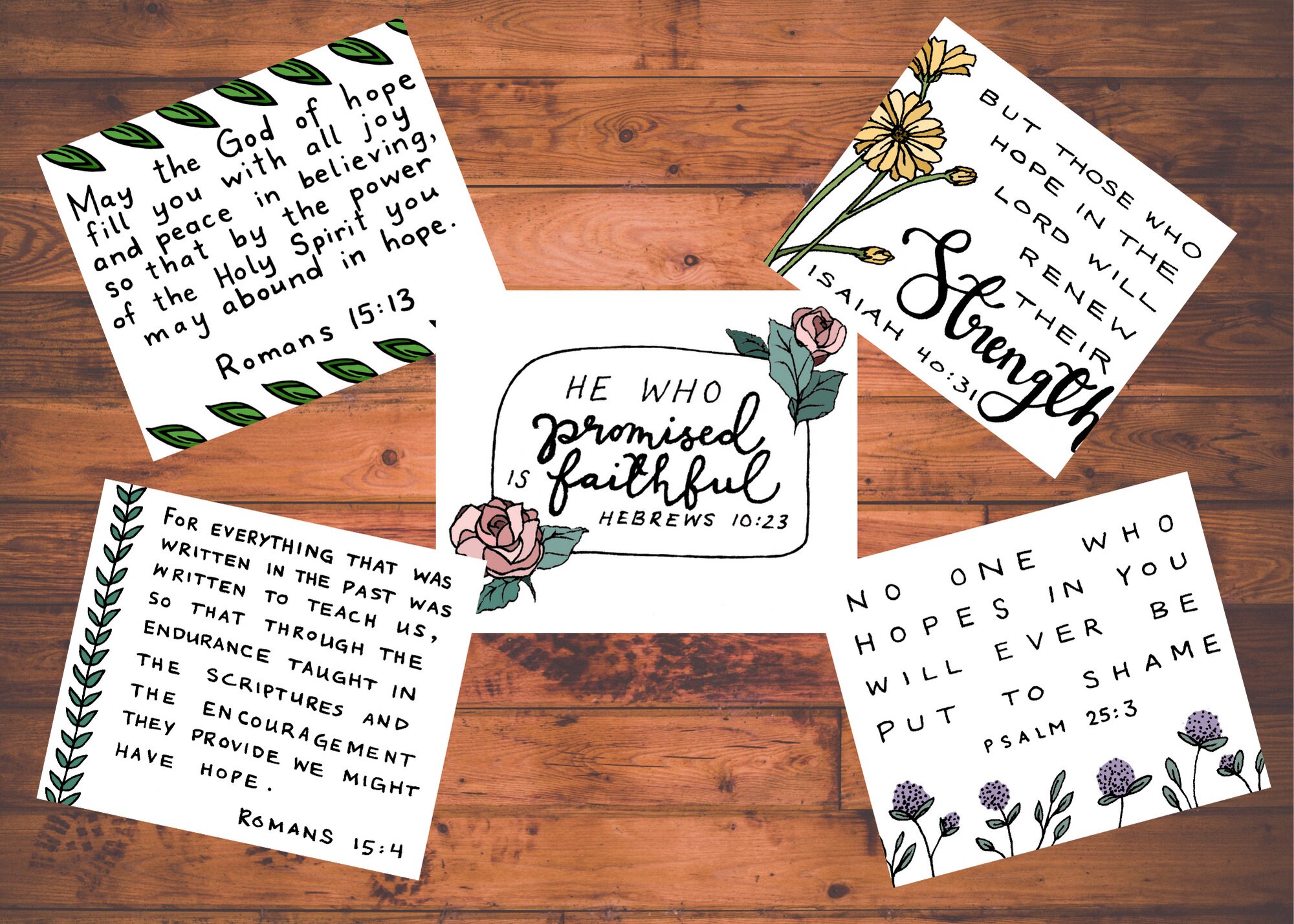 15 Hopeful Bible Verses | Digital Download Printable Notecards ...