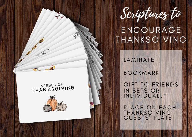 15 Thanksgiving Bible Verses | Printable Notecards | Scripture ...