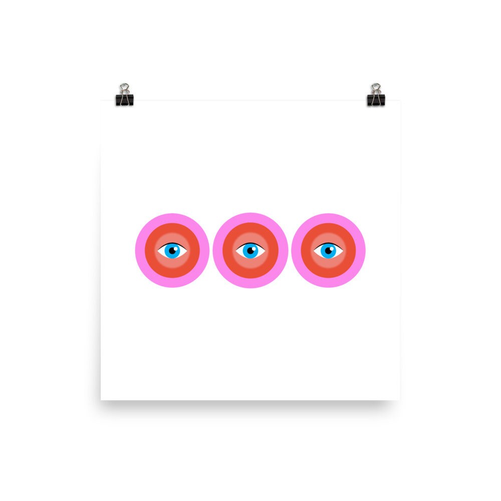 Triple Evil Eye Poster Colorful Poster Preppy Poster Home Decor Teen ...