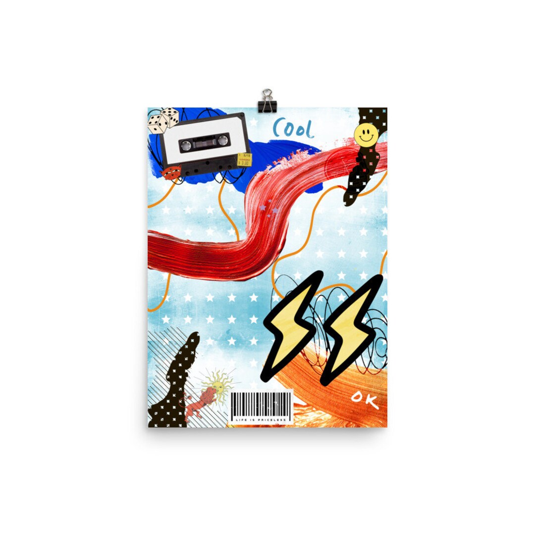 Blue Lightening Poster | Maximalism | Boys Room Decor | Wall Art | Boy ...