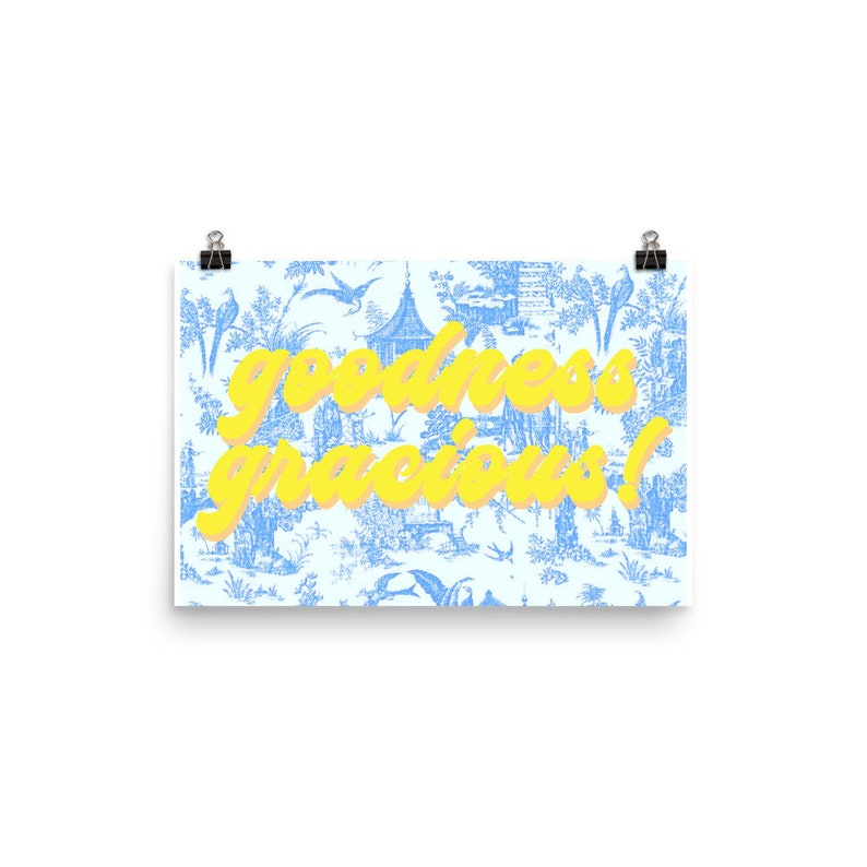 Goodness Gracious Poster Chinoiserie Print, Preppy Decor | Wall Art ...