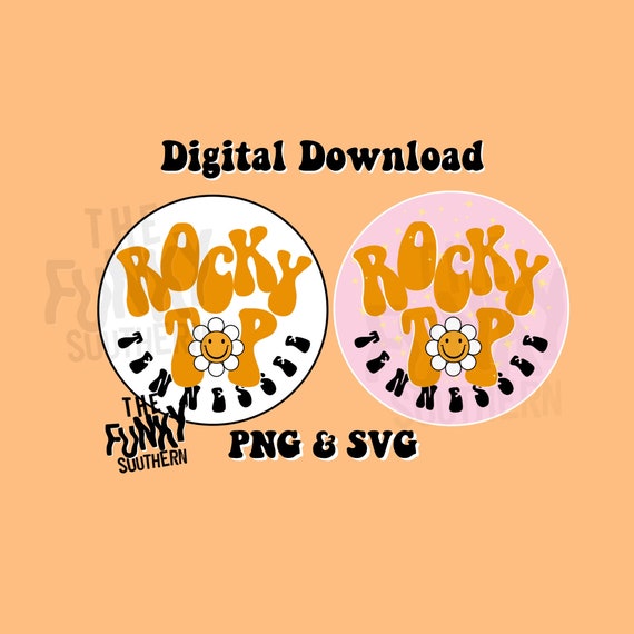 Rocky Top Groovy Digital Download PNG & SVG Gameday Pins - Etsy