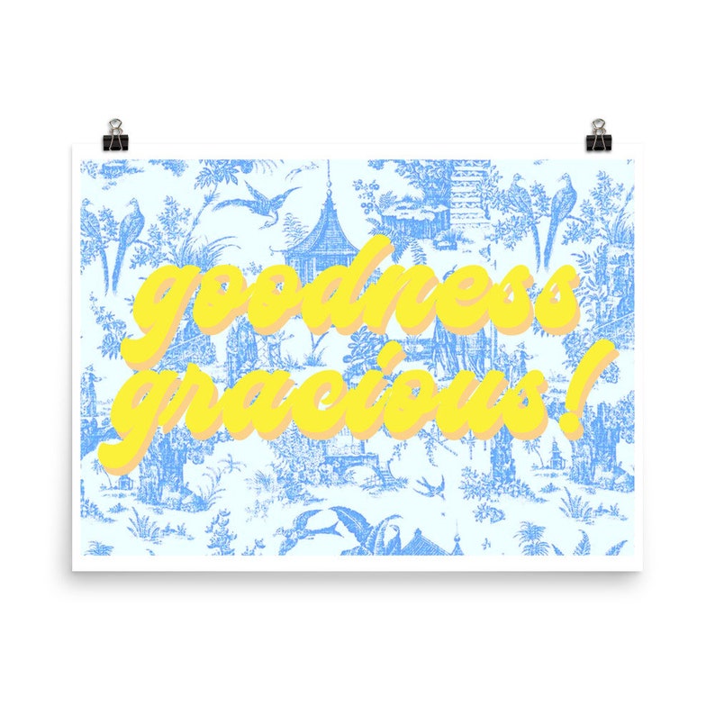Goodness Gracious Poster Chinoiserie Print, Preppy Decor | Wall Art ...