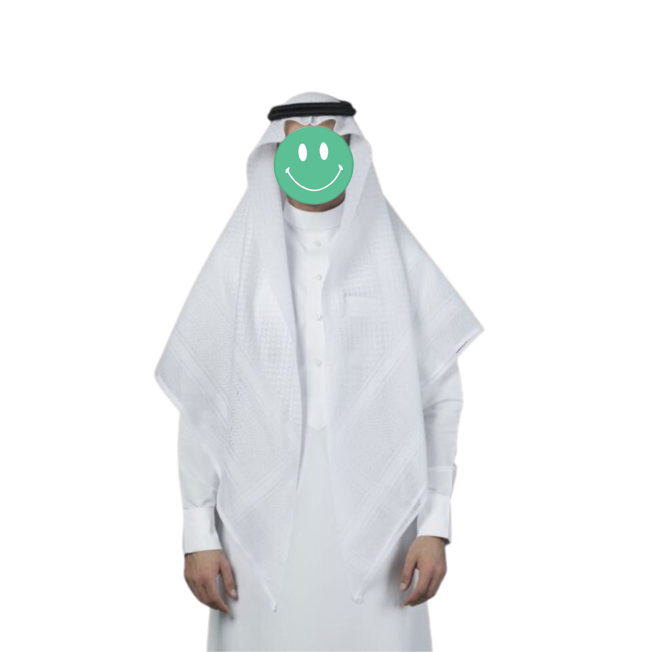 White Shemagh Ghutra Arabic Scarf Arab Headdress middle - Etsy Israel