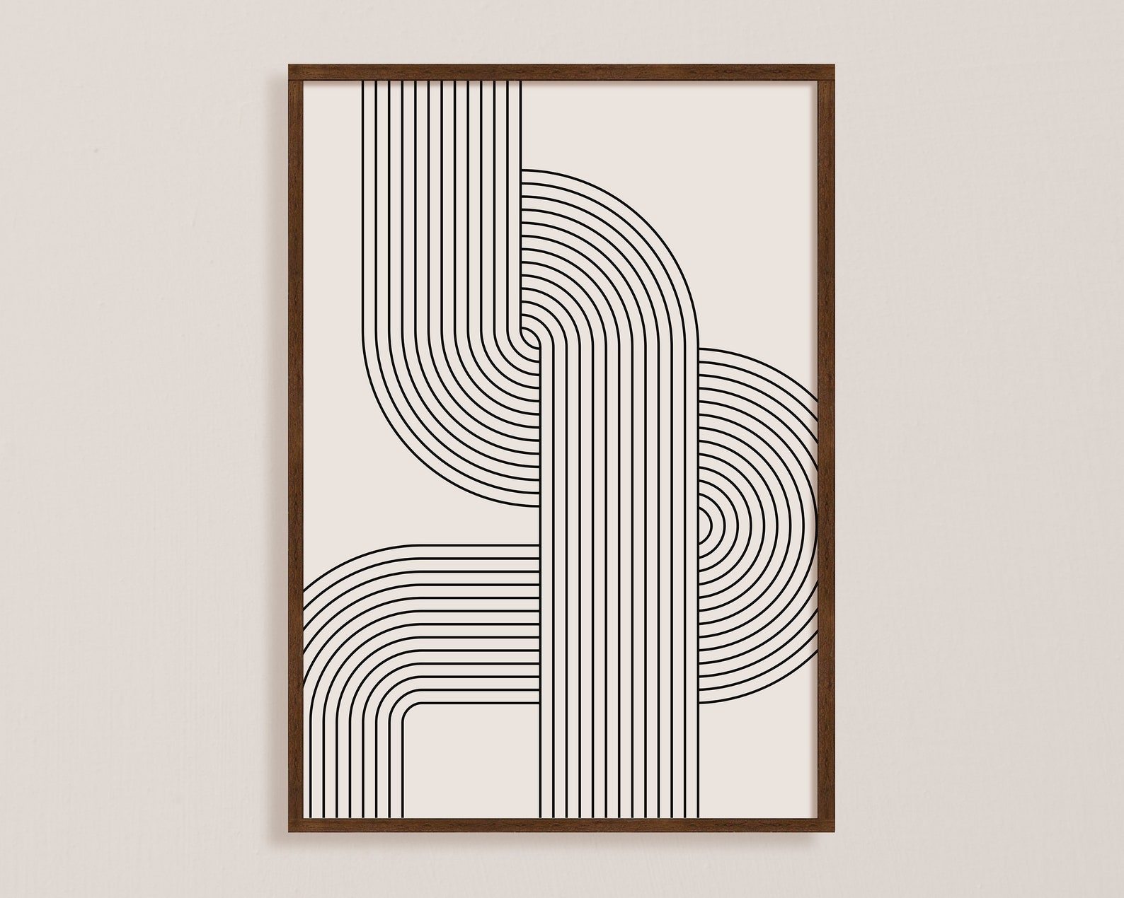 Retro Line Art Bauhaus Print Line Drawing Wall Art Digital - Etsy