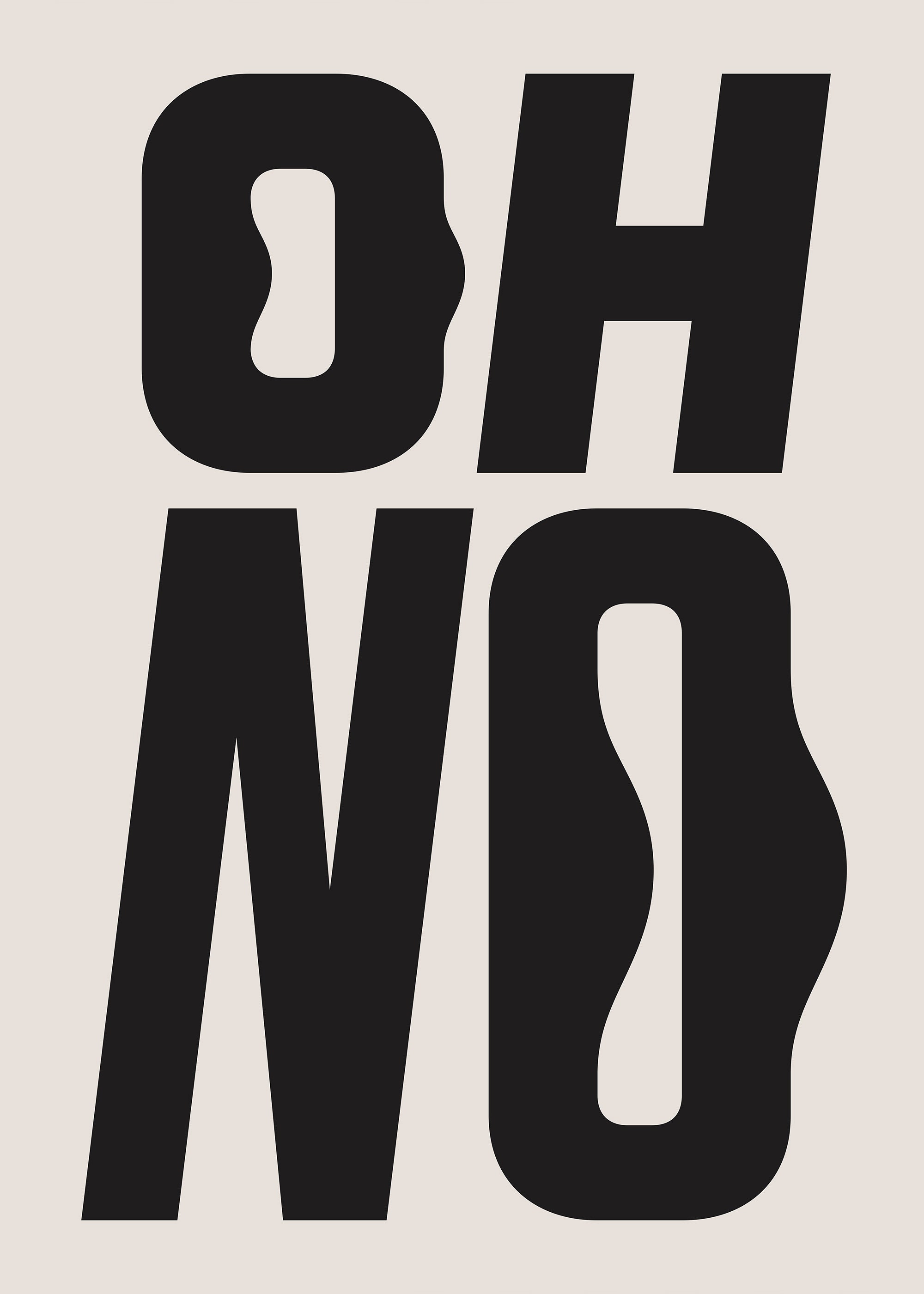 Oh No Typography Poster Quirky Funny Quotes Minimal Graphic - Etsy