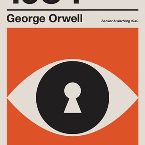 George Orwell 1984 Vintage Book Cover Art Print, Minimalist Literature ...