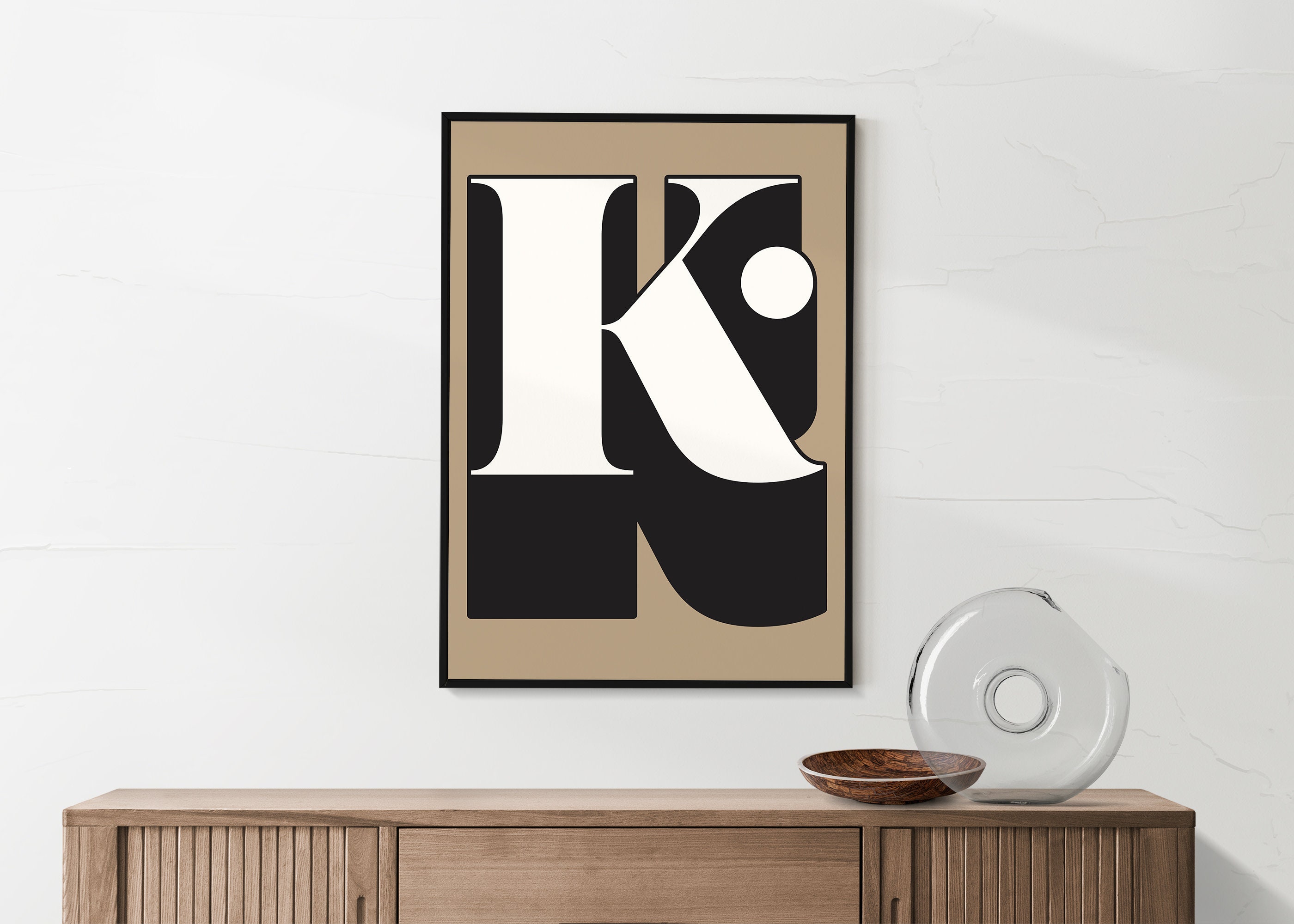 Capital Letter K Typography Poster, Alphabet Art Print, Letters ...