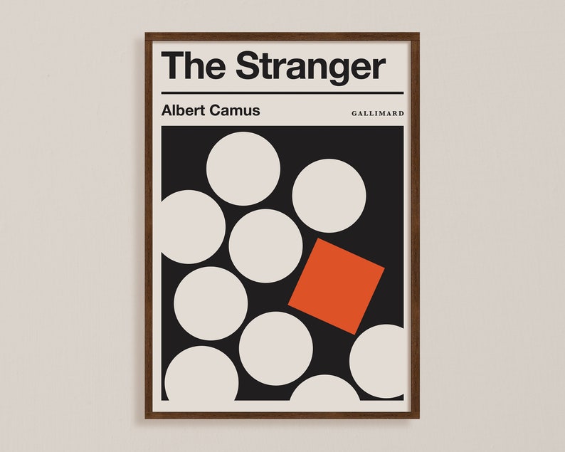 Albert Camus 'the Stranger' Book Cover Art Print: Minimalist Geometric ...