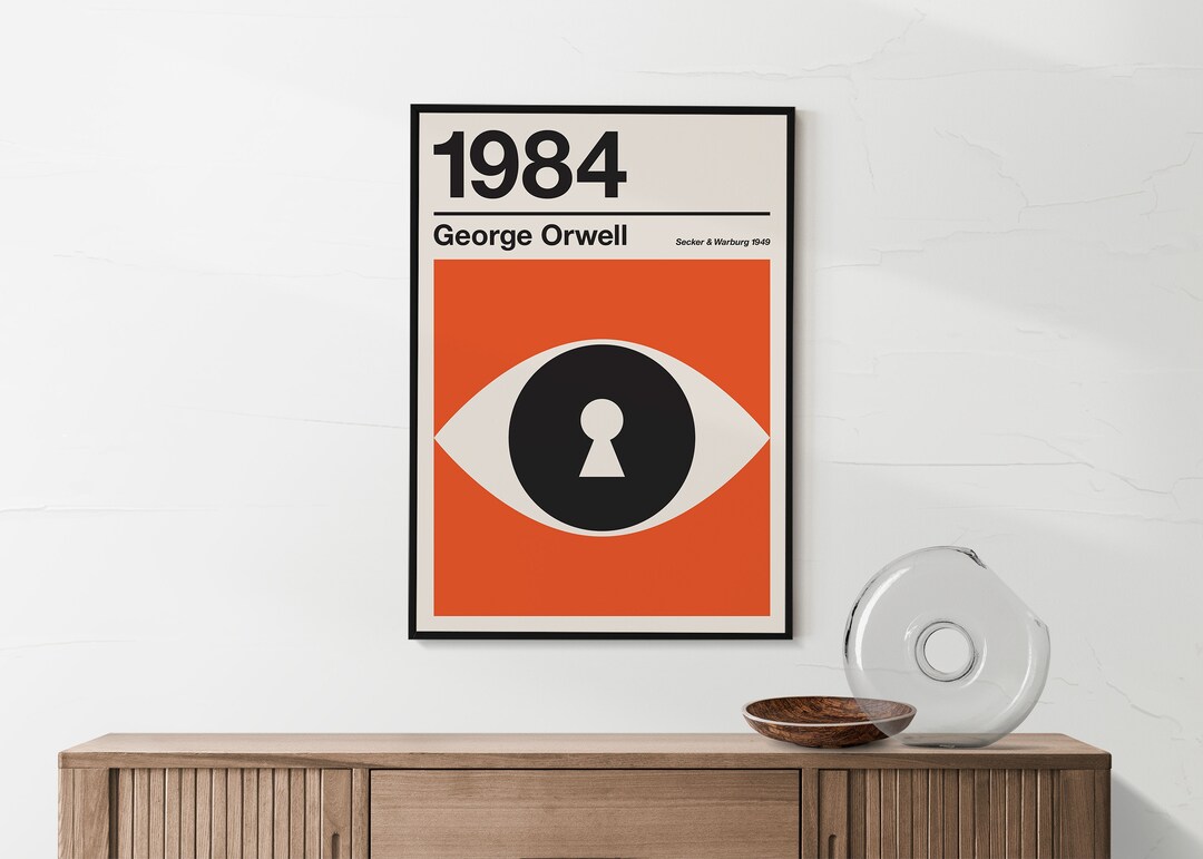 George Orwell 1984 Book Cover Art Print: Abstract Geometric Poster ...